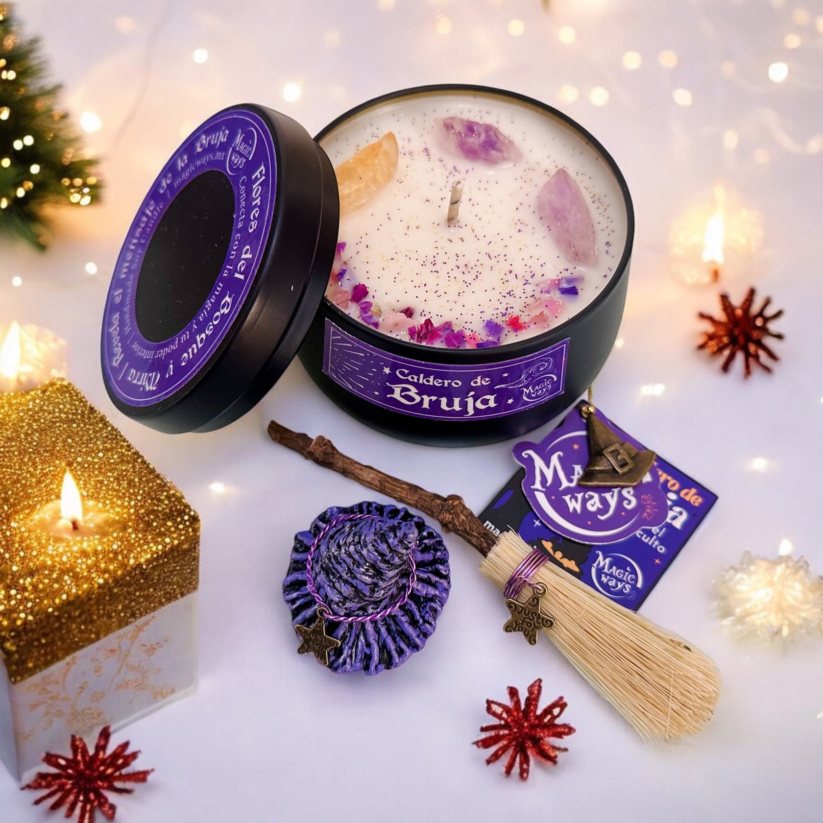 Vela Caldero de Bruja con Mensaje Oculto que libera bloqueos – Magic Ways Mx